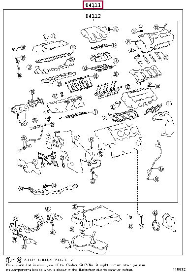 Комплект прокладок 04111-31445 (номер toyota 0411131445)