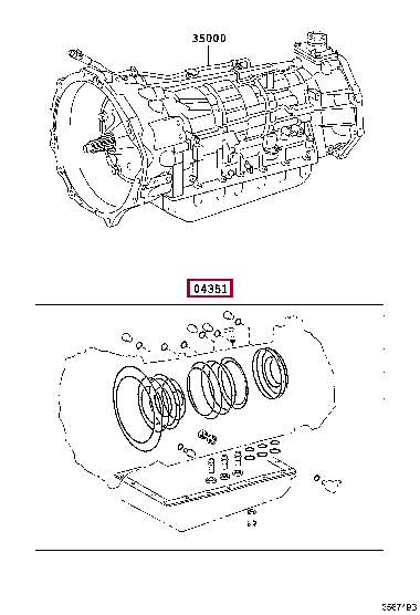 GASKET KIT, AUTOMATIC TRANSMISSION OVERHAUL 04351-60470 (номер toyota ...