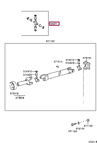 SPIDER KIT, UNIVERSAL JOINT(FOR PROPELLER SHAFT) 04371-27011 (номер ...