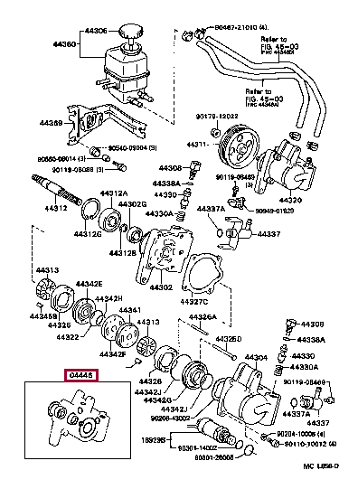 GASKET KIT, POWER STEERING PUMP 04446-53030 (номер toyota 0444653030)