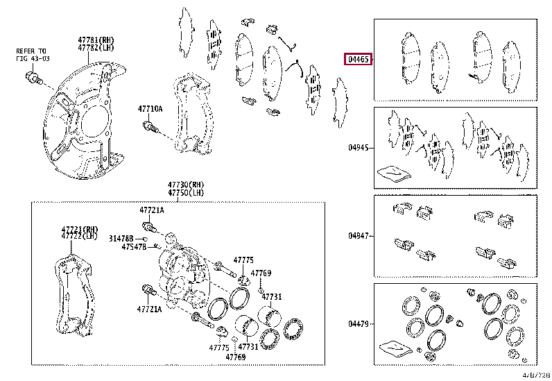 Колодки тормозные передние 04465-26440 (номер toyota 0446526440)
