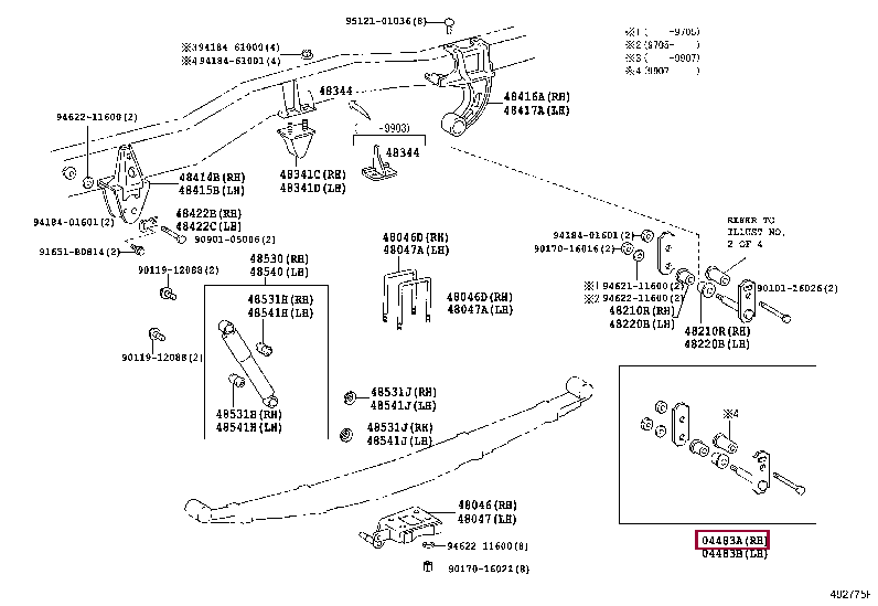 SHACKLE KIT, REAR SPRING, LH 04483-36120 (номер toyota 0448336120)