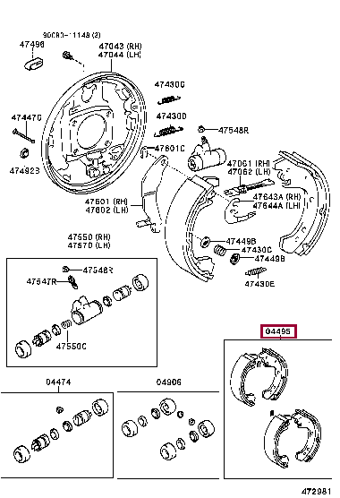 SHOE KIT, REAR BRAKE 04495-02050 (номер toyota 0449502050)