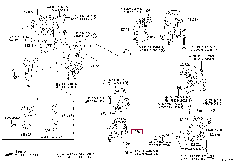 INSULATOR, ENGINE MOUNTING, FRONT 12361-F2020 (номер toyota 12361F2020)