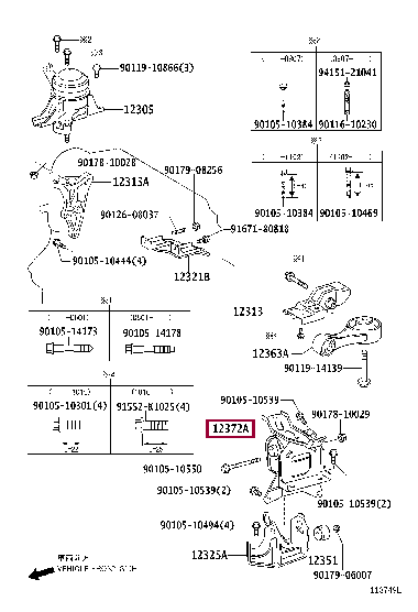 INSULATOR, ENGINE MOUNTING, LH(FOR TRANSVERSE ENGINE) 12372-21131 ...