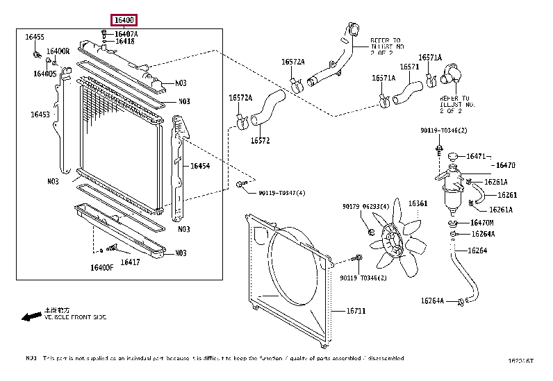 RADIATOR ASSY 16400-0L250 (номер toyota 164000L250)