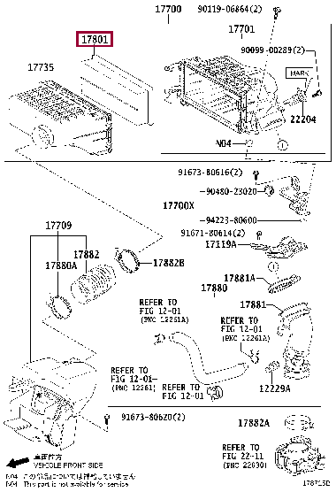 ELEMENT SUB-ASSY, AIR CLEANER FILTER 17801-36010 (номер toyota 1780136010)