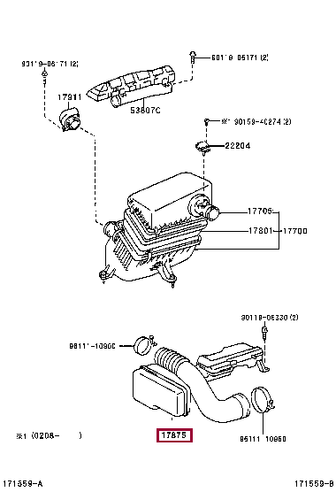PIPE, INTAKE AIR CONNECTOR 17875-50280 (номер toyota 1787550280)