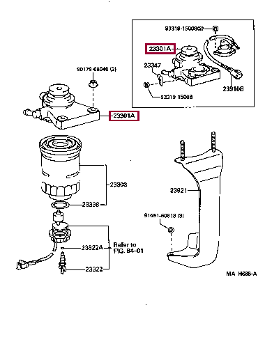 CAP ASSY, FUEL FILTER 23380-17261 (номер toyota 2338017261)