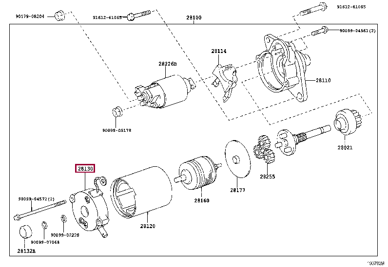 FRAME ASSY, STARTER COMMUTATOR END 28130-37040 (номер toyota 2813037040)