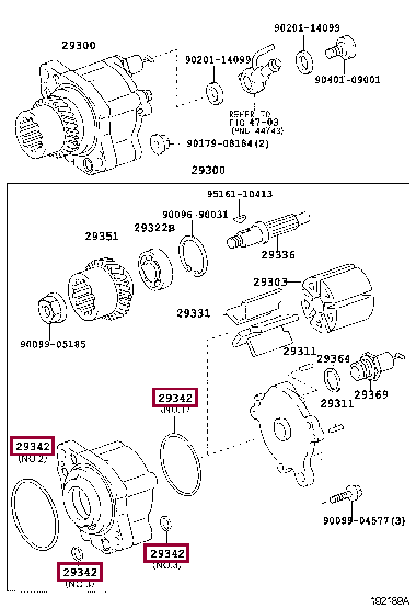 PACKING, VACUUM PUMP 29342-58040 (номер toyota 2934258040)