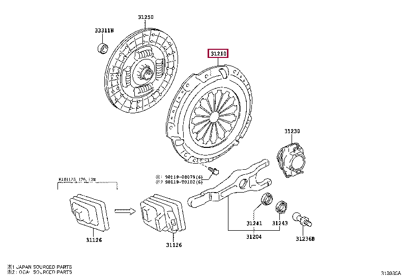 COVER ASSY, CLUTCH 31210-0K320 (номер toyota 312100K320)