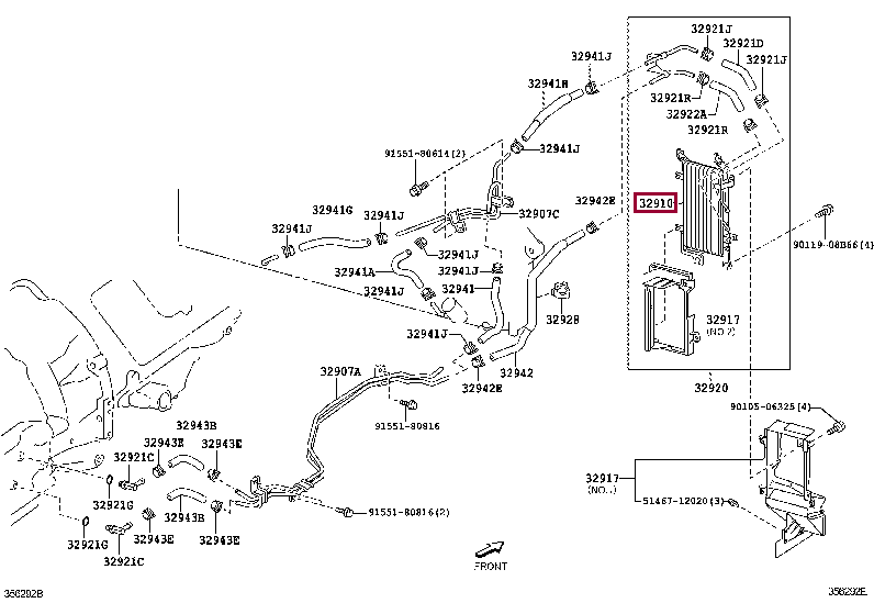 COOLER ASSY, OIL 32910-60160 (номер toyota 3291060160)