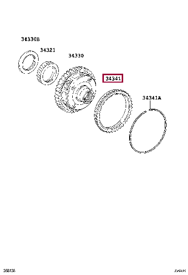 GEAR, UNDERDRIVE PLANETARY RING 34341-33050 (номер toyota 3434133050)
