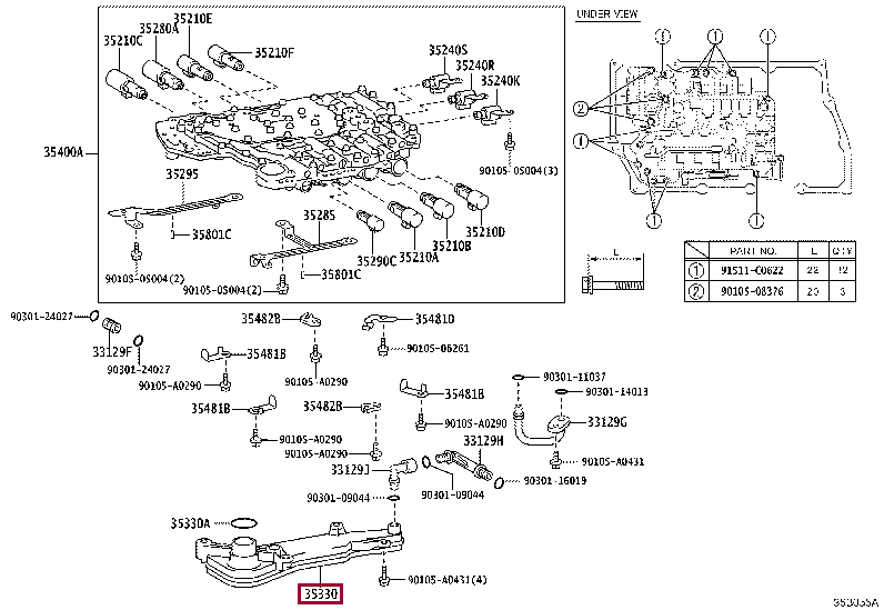 STRAINER ASSY, VALVE BODY OIL 35330-0C030 (номер toyota 353300C030)