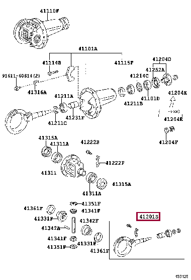 FINAL GEAR KIT, DIFFERENTIAL, FRONT 41201-69815 (номер toyota 4120169815)