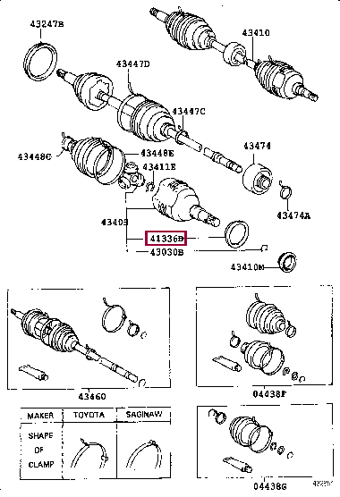 Кольцо трипоида 41336-12010 (номер toyota 4133612010)