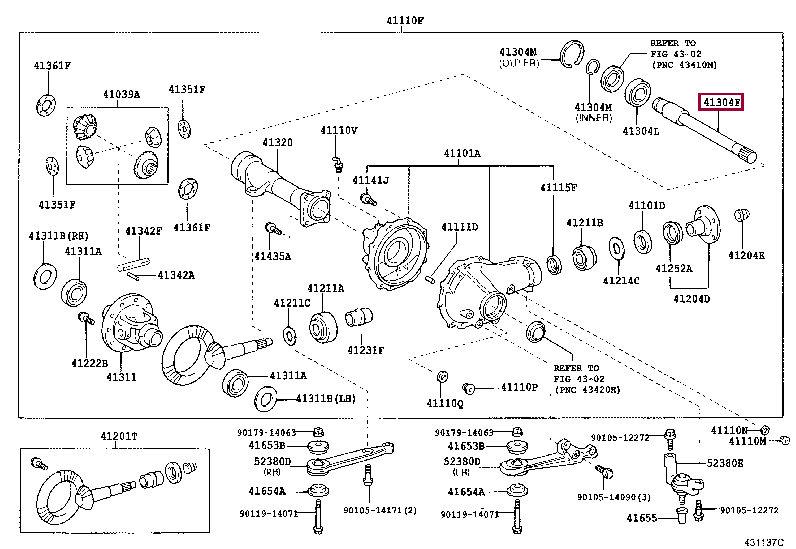 SHAFT SUB-ASSY, DIFFERENTIAL SIDE GEAR, RH 41337-35050 (номер toyota ...
