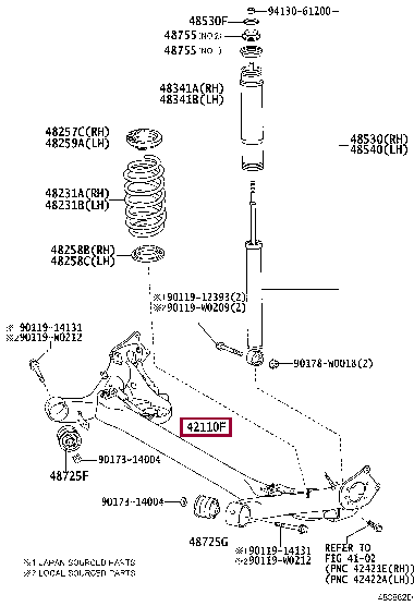 BEAM ASSY, REAR AXLE 42101-02480 (номер toyota 4210102480)