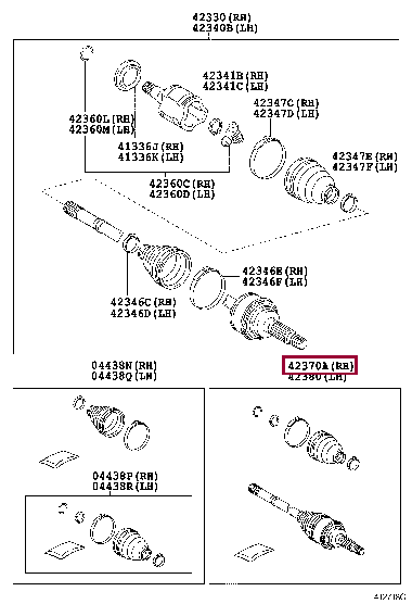 Привод задний внешний 42370-49245 (номер toyota 4237049245)