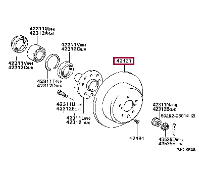 Тормозной диск, задний, 42431-32100 (номер toyota 4243132100)