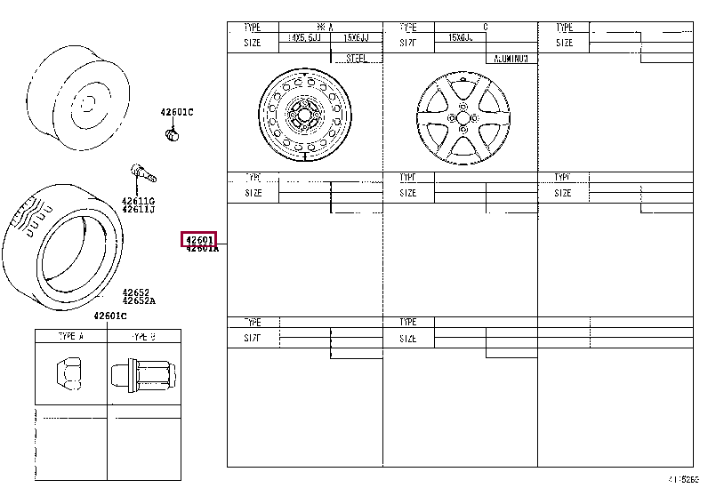 WHEEL, DISC (FOR SPARE) 42611-1A450 (номер toyota 426111A450)