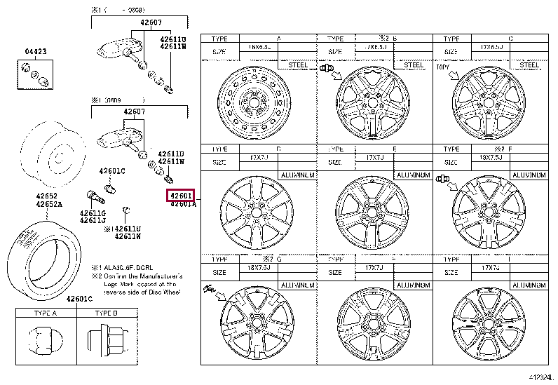 WHEEL, DISC (FOR SPARE) 42611-42350 (номер toyota 4261142350)