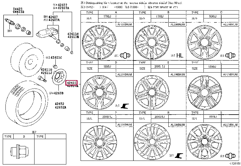 WHEEL, DISC (FOR SPARE) 42611-60641 (номер toyota 4261160641)