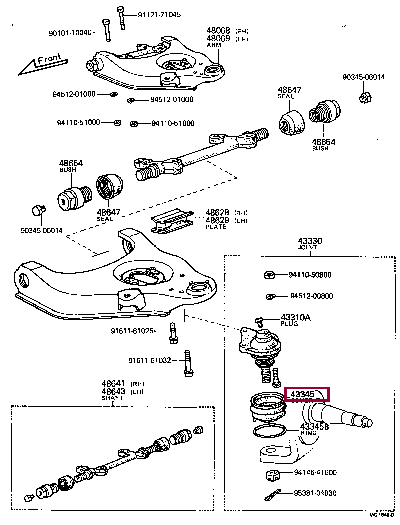 COVER, LOWER BALL JOINT DUST 43345-35010 (номер toyota 4334535010)
