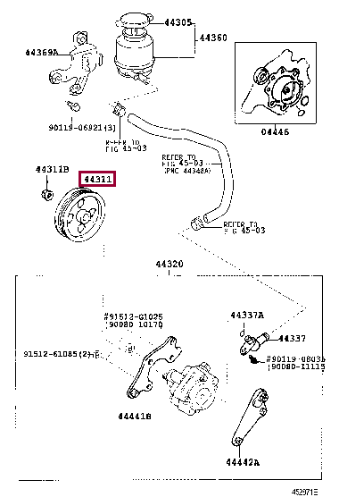 PULLEY, VANE PUMP 44311-28110 (номер toyota 4431128110)
