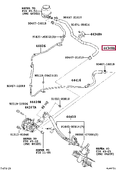 ШЛАНГ ГУР 44348-33250 (номер toyota 4434833250)