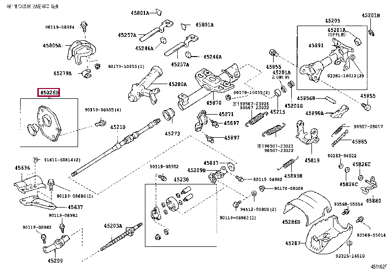 COVER SUB-ASSY, STEERING COLUMN HOLE 45025-60120 (номер toyota 4502560120)