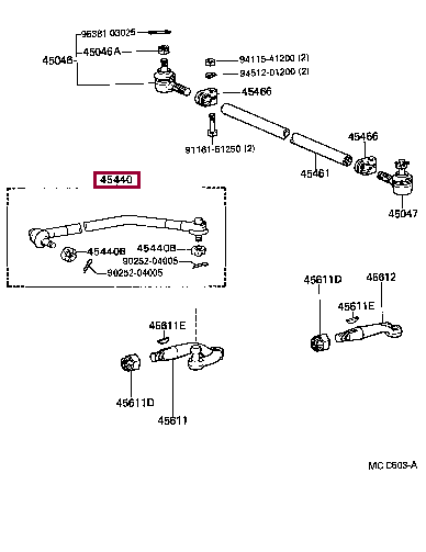 LINK ASSY, STEERING DRAG 45440-29235 (номер toyota 4544029235)