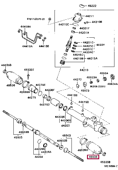 BOOT, STEERING RACK, NO.2 45535-20190 (номер toyota 4553520190)