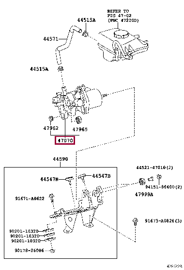 PUMP ASSY, BRAKE BOOSTER 47070-47060 (номер toyota 4707047060)