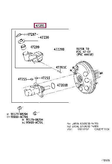 CYLINDER SUB-ASSY, BRAKE MASTER 47201-0D460 (номер toyota 472010D460)