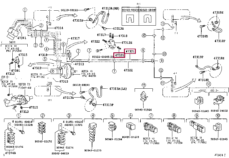 TUBE, REAR BRAKE, NO.1 47321-05070 (номер toyota 4732105070)