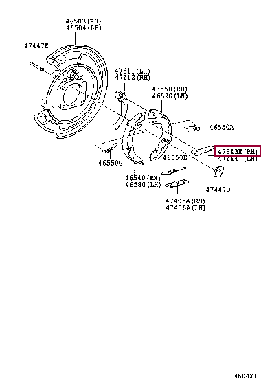 STRUT, PARKING BRAKE SHOE, LH 47613-02050 (номер toyota 4761302050)