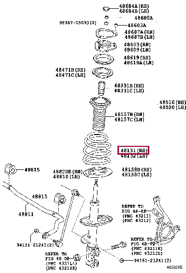 SPRING, FRONT COIL, LH 48131-42830 (номер toyota 4813142830)