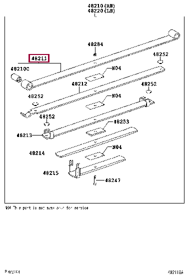LEAF, REAR SPRING, NO.1 48211-0K251 (номер toyota 482110K251)