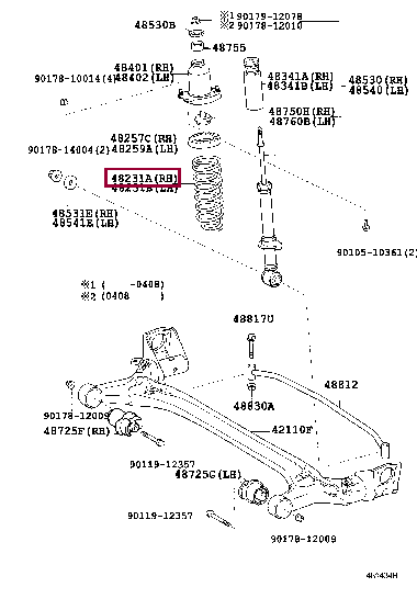SPRING, COIL, REAR LH 48231-12A00 (номер toyota 4823112A00)