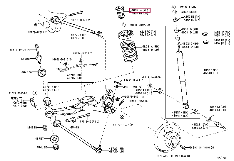 BUMPER, REAR SPRING, NO.1 LH 48306-42040 (номер toyota 4830642040)