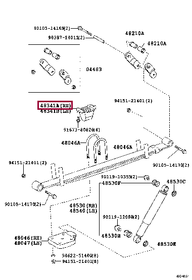 BUMPER, REAR SPRING, NO.1 LH 48341-26270 (номер toyota 4834126270)