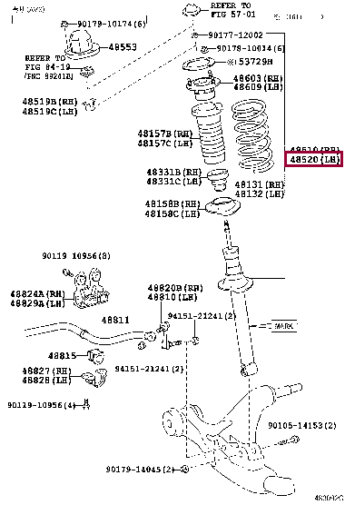 ABSORBER ASSY, SHOCK, FRONT LH 48520-80530 (номер toyota 4852080530)