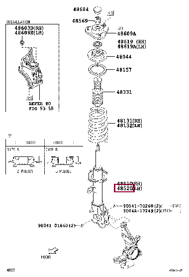 ABSORBER ASSY, SHOCK, FRONT LH 48520-BZ150 (номер toyota 48520BZ150)