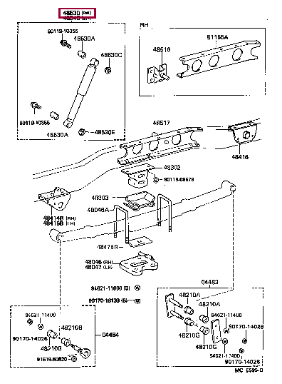 ABSORBER ASSY, SHOCK, REAR LH 48531-80070 (номер toyota 4853180070)
