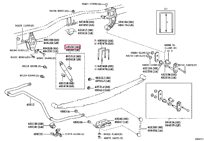 ABSORBER ASSY, SHOCK, REAR LH 48531-80832 (номер toyota 4853180832)