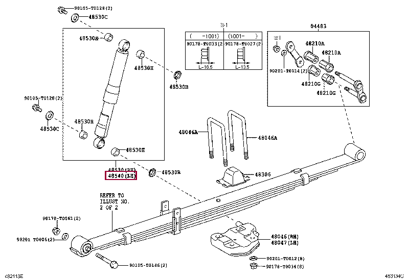 Амортизатор задний левый 48541-09130 (номер toyota 4854109130)