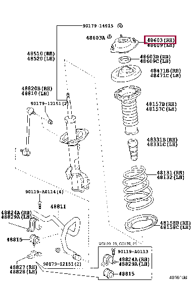 SUPPORT SUB-ASSY, FRONT SUSPENSION, LH 48609-08020 (номер toyota ...