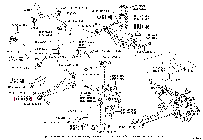 ARM ASSY, TRAILING, REAR 48780-42060 (номер toyota 4878042060)